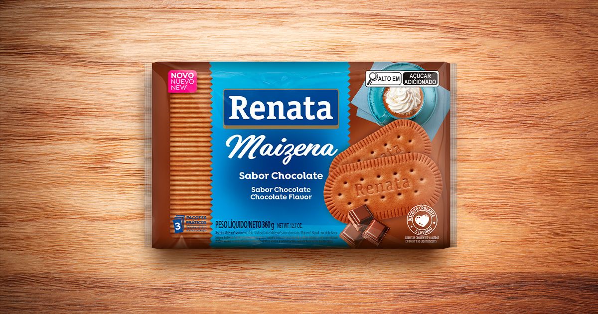 Biscoito Laminado Renata Maizena Sabor Chocolate - Renata